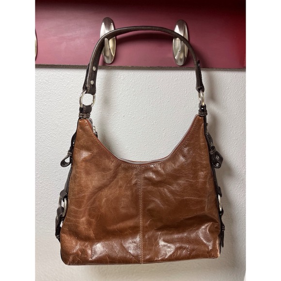 HOBO | Bags | Nino Bossi Bag Large Crinkle Leather Hobo Shoulder Purse ...